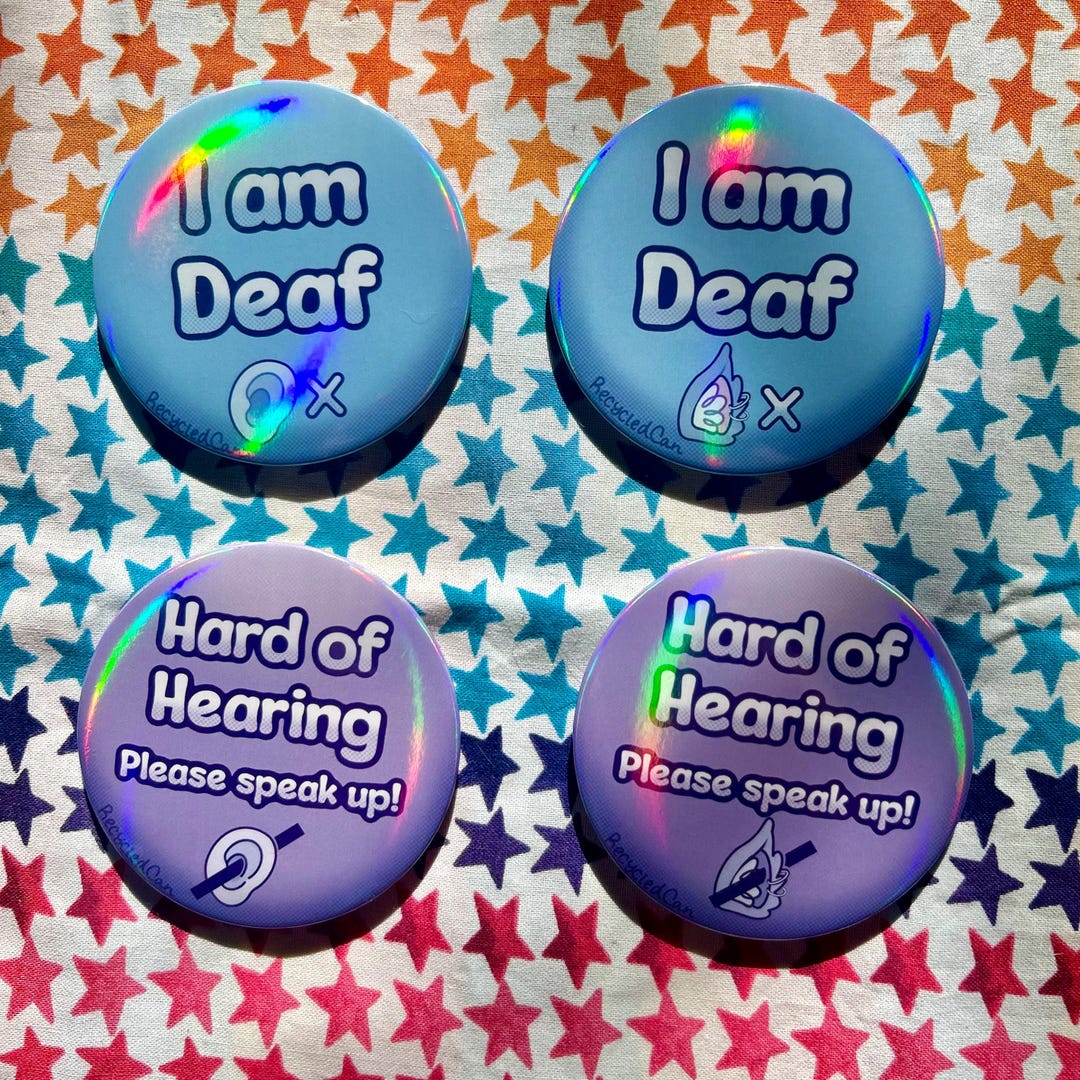 Convention Accessability Pins - Deaf/hard of Hearing - Etsy