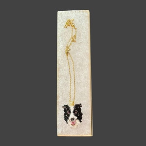 Handwoven Handcrafted Beaded Border Collie Face Pendant Necklace ...