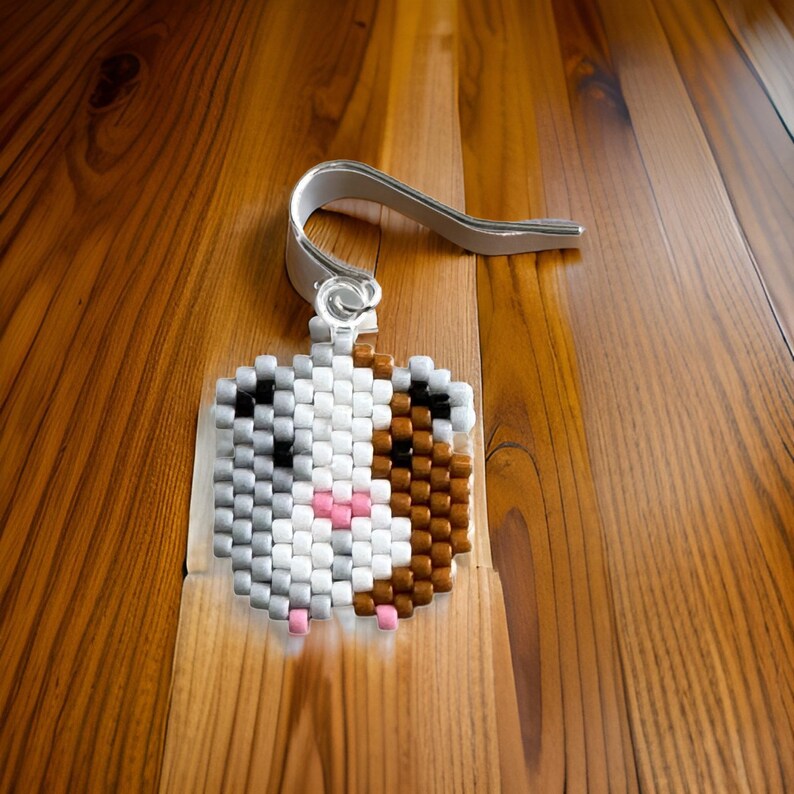 Miyuki Delica Beaded Brick Stitch Guinea Pig Earrings, Light Shiny Handcrafted, Nature Inspired ...