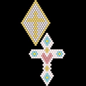 Brick Stitch Two Beading Pattern Crucifix Celtic Cross Earrings or ...