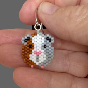 Miyuki Delica Beaded Brick Stitch Guinea Pig Earrings, Light Shiny Handcrafted, Nature Inspired ...