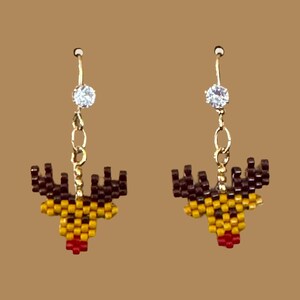 Handcrafted Whimsical Mini Rudolf the Reindeer Portrait Brick Stitch ...