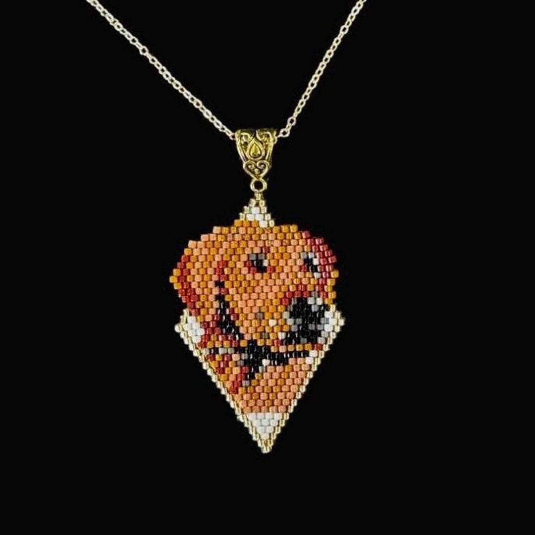 Handcrafted Beaded Golden Retriever Brown Dog Face Portrait Pendant ...