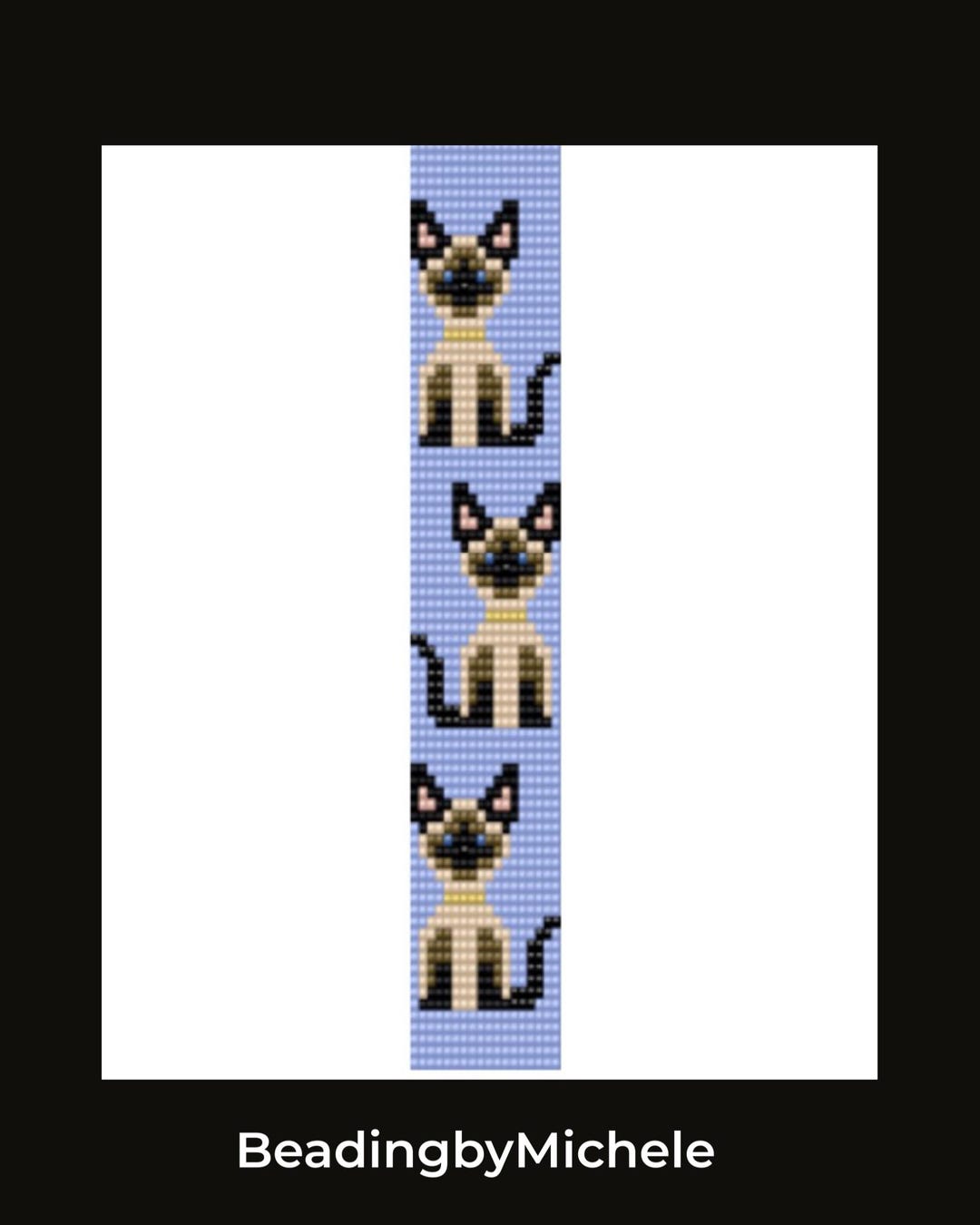 Siamese Cat Beading Loom Pattern for Cuff Bracelet, Gift Cat Mom ...