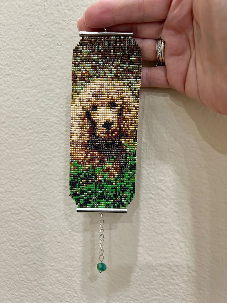 Hand Woven Myuki Delica Loom Seed Bead Bracelet Adjustable Poodle Dog ...