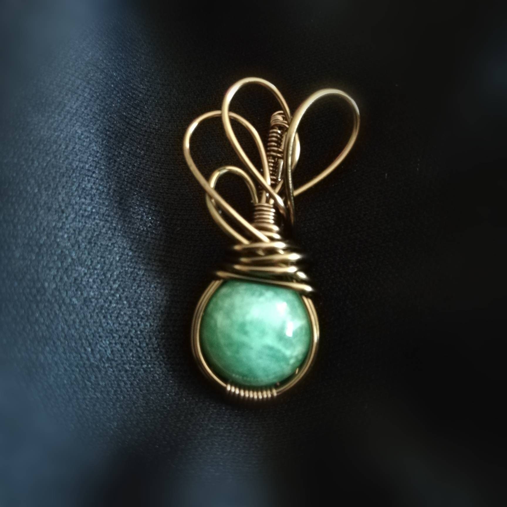 Wire wrapping pendentif fil de cuivre bronze antique cabochon pierre ...