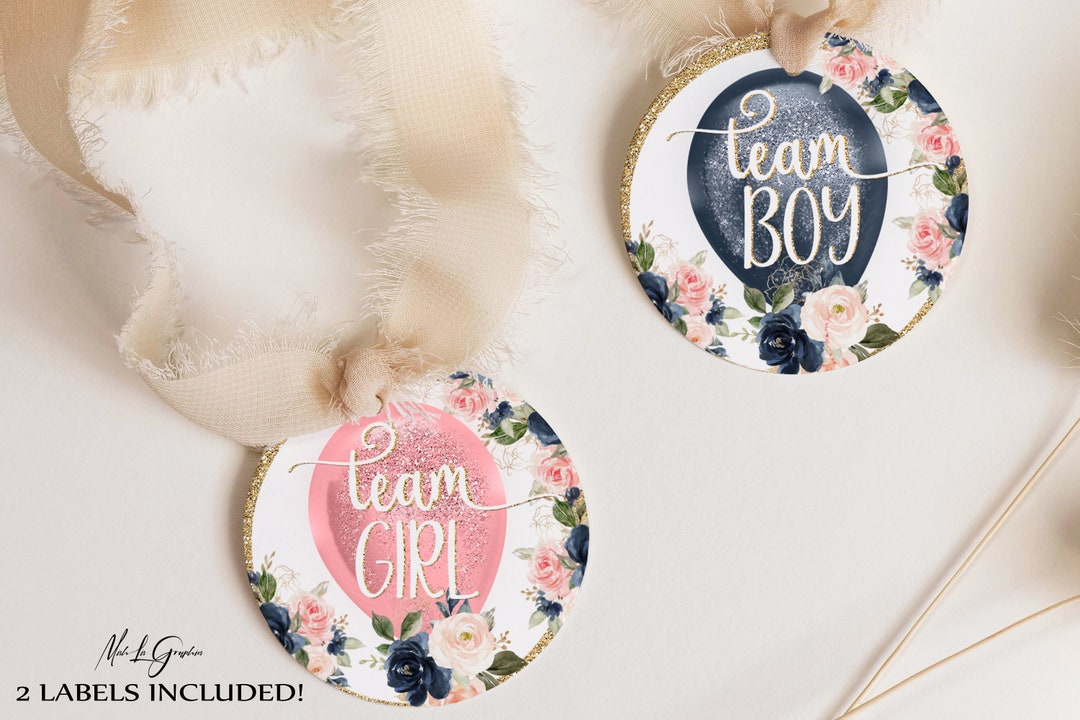 Team Girl Team Boy Stickers for Gender Reveal Party With Boy - Etsy
