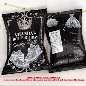 Royal Black and Silver Sneakers Chocolate Candy Bar Wrapper, Sneaker ...