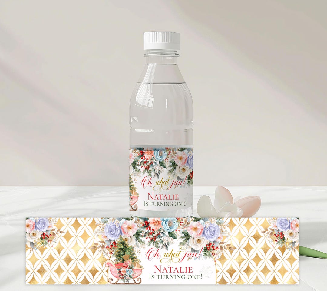 Magical Winter Water Bottle Labels for Christmas Sleigh Party Decor Oh ...