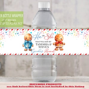 Christmas Gender Reveal Party Chocolate Bar Wrapper With Gingerbread ...