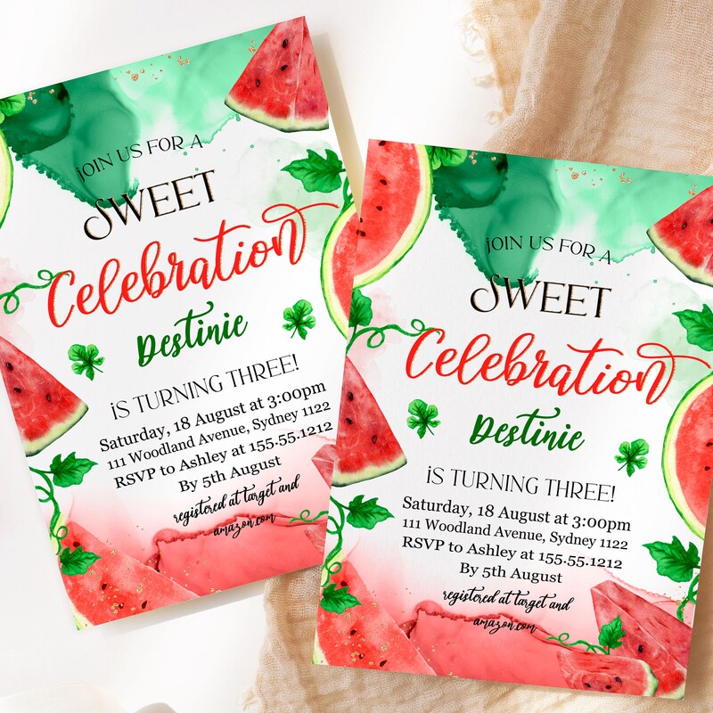 Watermelon Invitation - Etsy
