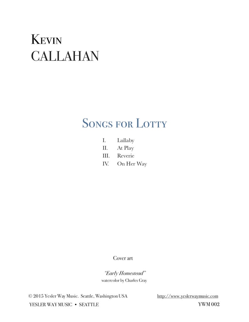 Songs for Lotty - Commissioned by Elizabeth CD Brown - Etsy