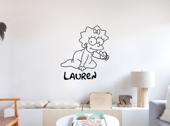 Maggie Simpson Cartoon Portrait Kids Room Decor The Simpson Wall Decor ...
