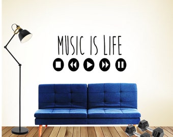Music is Life Decal - Etsy
