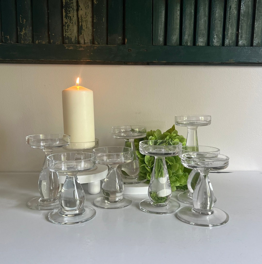 Mismatched Clear Pillar Candle Holders Set of 9 Holds 3 Pillars - Etsy