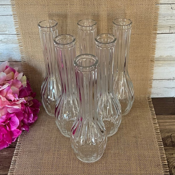 Long Neck Tall Clear Vases - Etsy