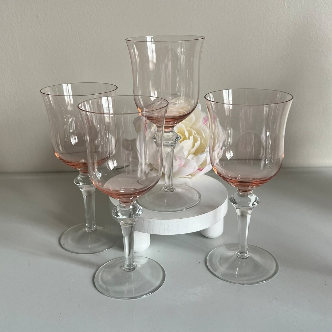 Denby Aurora Rose Glassware - Water Goblets - 7 5/8" - 12oz. - Set of 5 ...