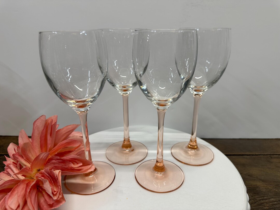 Luminarc - Pink Stemmed - Wine Glass - Set of 4 - FIVE Sets Available ...