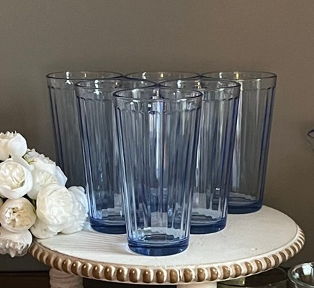 Circleware Blue Column Tumblers - Set of 6 - 6" Tall - 16oz. - Etsy