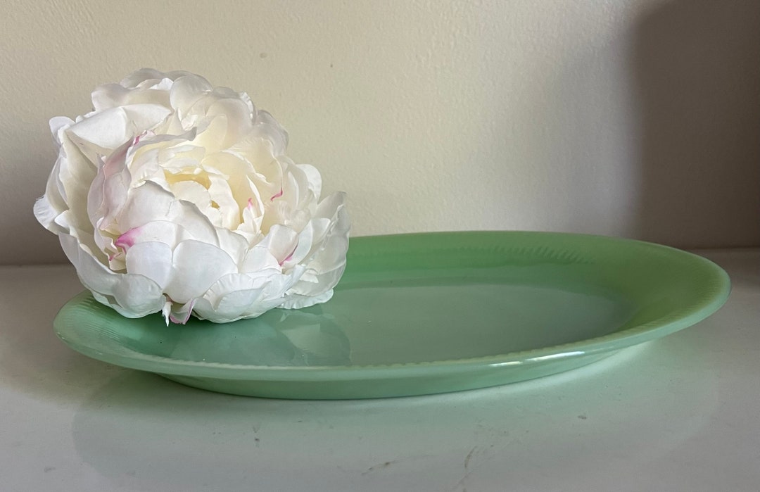 Fire King Jadeite Oval Serving Platter 11 3/4 X 8 3/4 Opaque Jade - Etsy