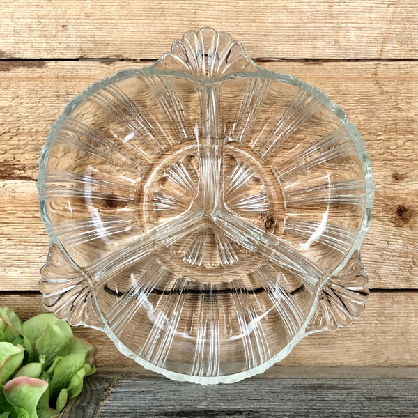 Divided Glass Dish - Etsy