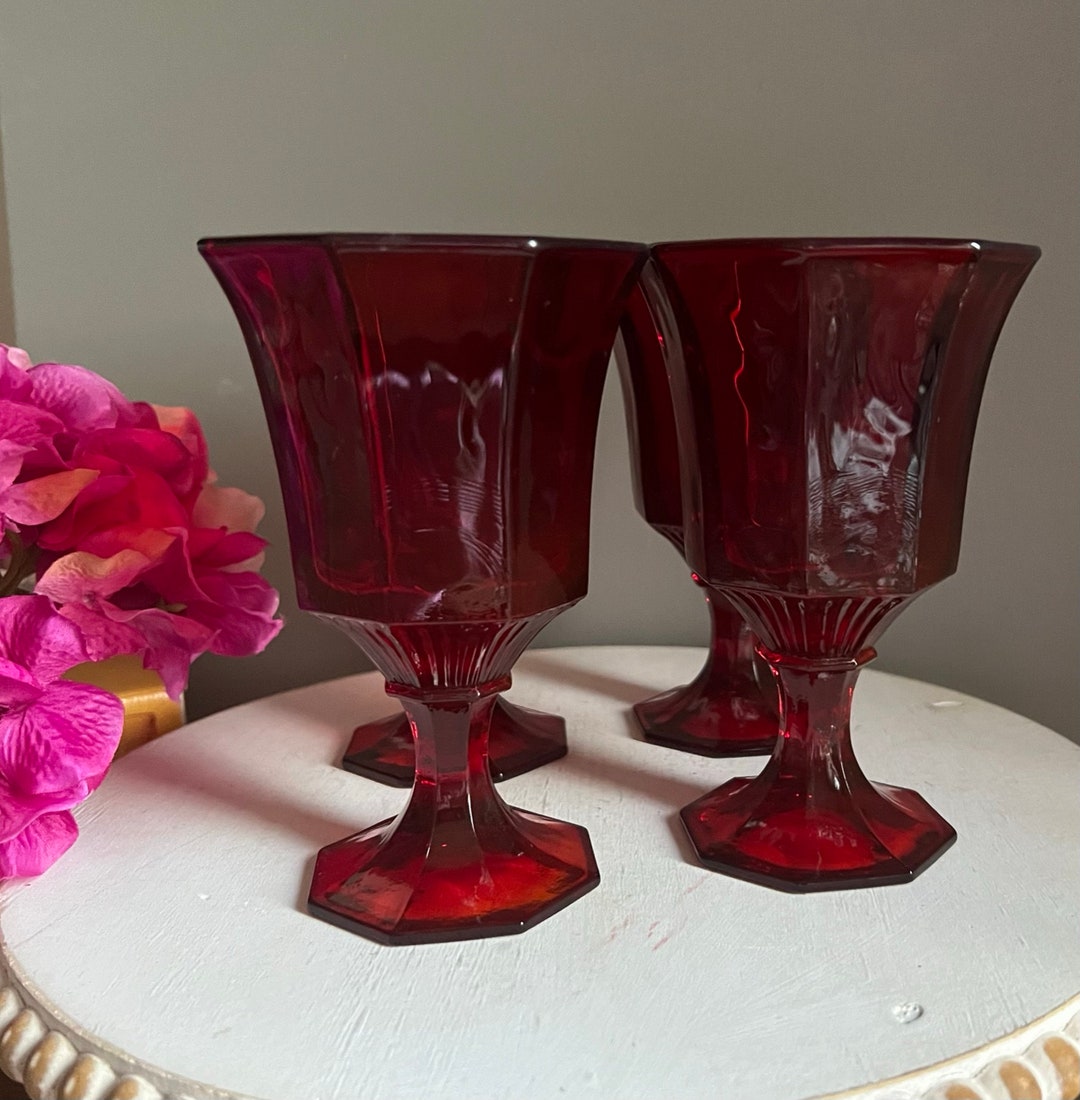 Independence - Octagonal Ruby - Water Goblet - Set of 4 - TWO Sets ...