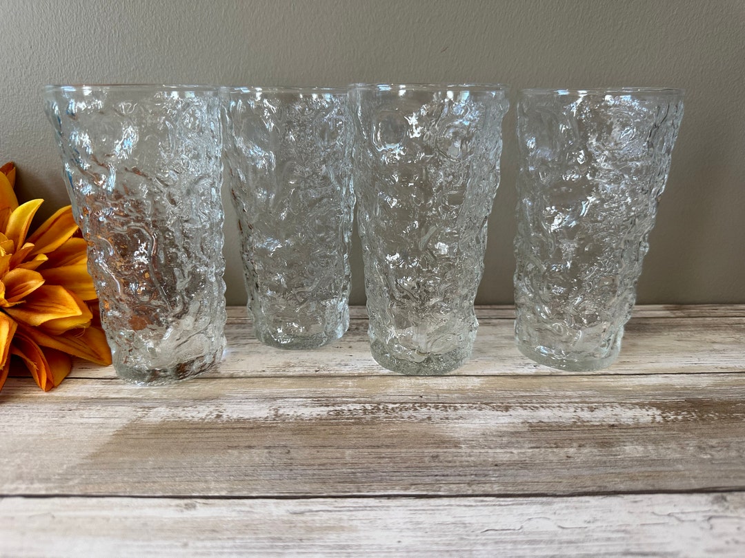 Libbey - Clear Glass - Crinkle Tumblers - Set of 4 - THREE Sets ...
