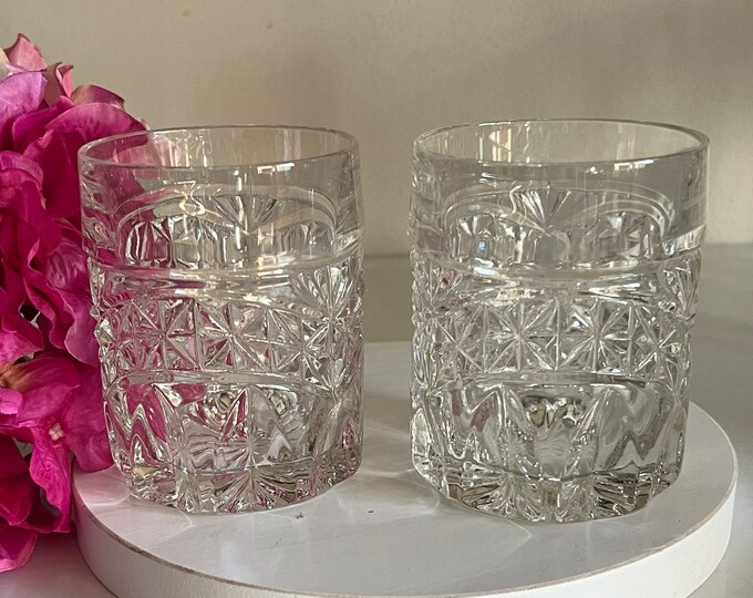 CRYSTAL D'ADRIANA - Luna - Old Fashioned - Set of 2 - 3 3/4" Tall - 8 ...