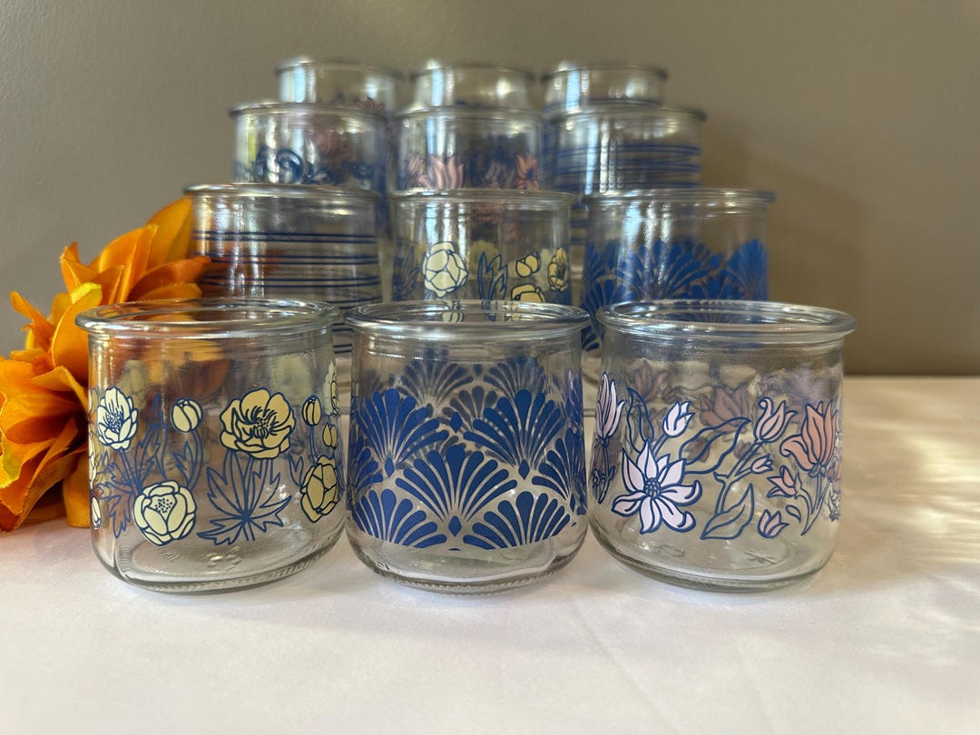 Mismatched -yoplait Oui Glass Yogurt Jars - Set of 12 - 2 5/8" Tall ...