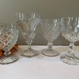 Mismatched - Clear - Stemmed - Water Goblets - Premium Collection - Set ...