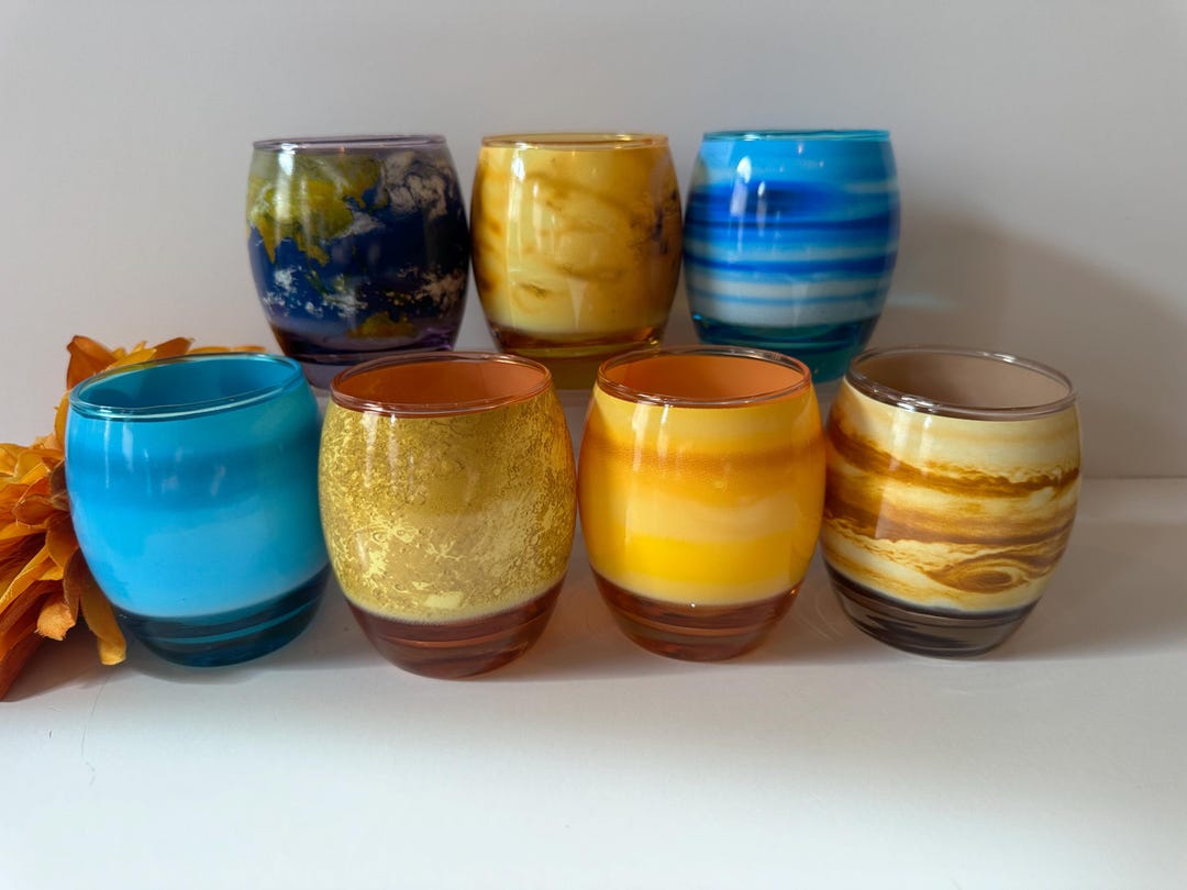 SURREAL Entertainment - Solar System Planet Glasses - Set of 7 - 3 1/2 ...