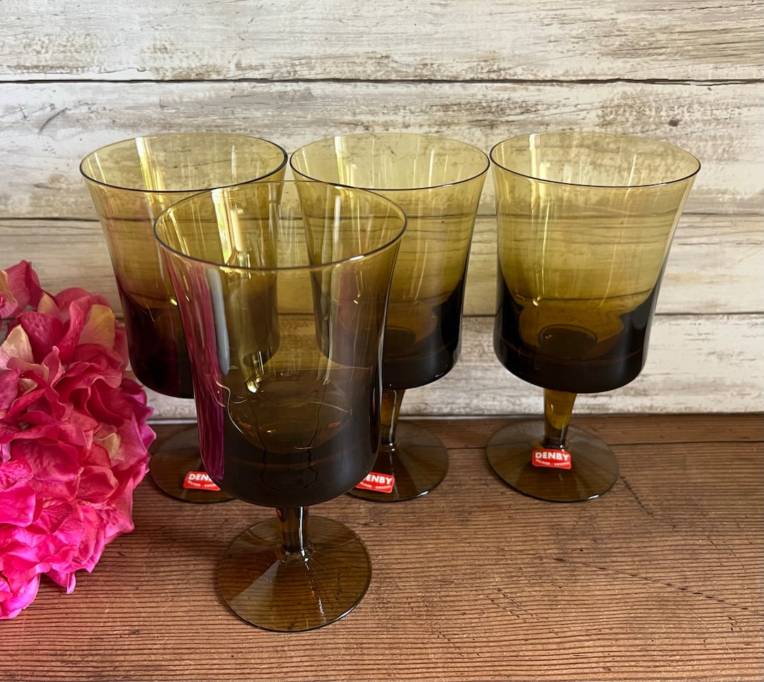 Denby - Water Goblet - Arabesque - Amber - Set of 2 - TWO Sets ...