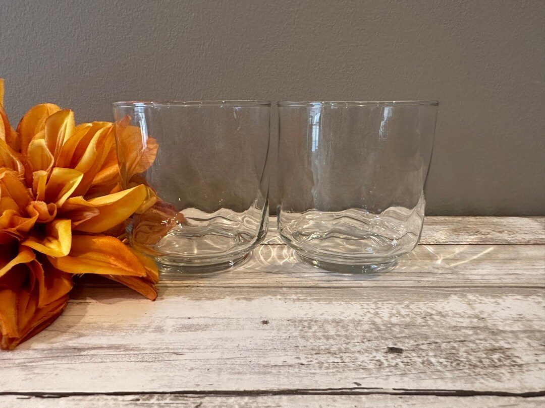 Vintage - Libbey - Clear - Swirl - Juice Glasses/short Tumbler - Set of ...