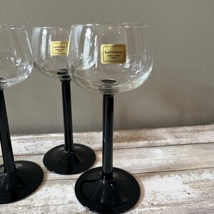 Luminarc - Wine Glasses - Black Stem - Set of 5 - NEW WITH TAGS - 6 3/8 ...