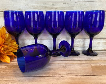 Cobalt Blue Wine | Etsy