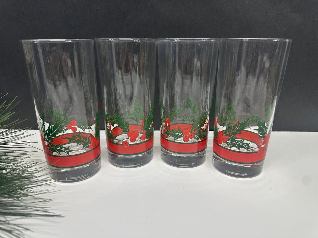 Libbey - Holly and Berries - Highball Glass - Set of 4 - TWO Sets ...