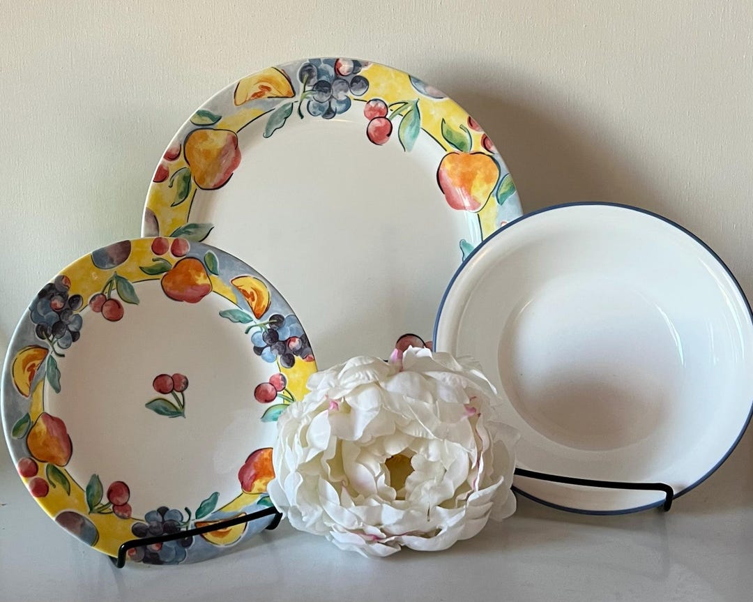 Corelle Fruit Basket Dinner Plates - Salad Plates - Cereal Bowls ...