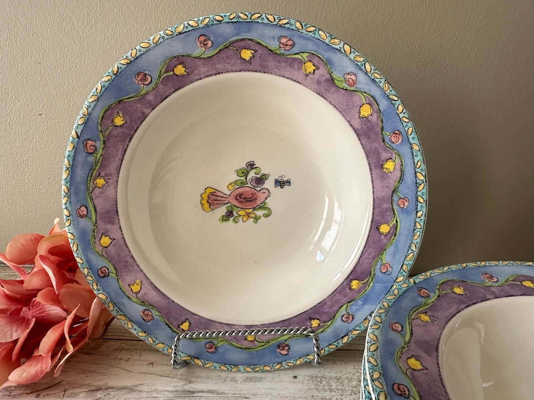 Vintage Sango the Birds and the Bees Rim Soup Bowl Set - Etsy