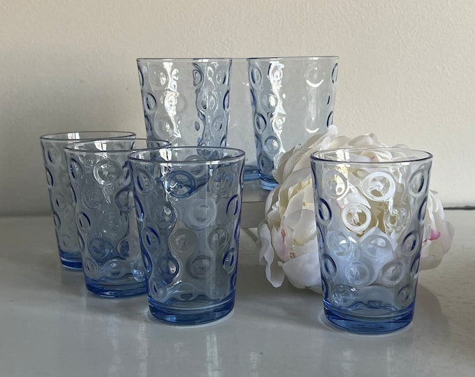 Circleware Blue Circle Juice Glasses - Set of 7 - 7oz. - 4" Tall - Etsy
