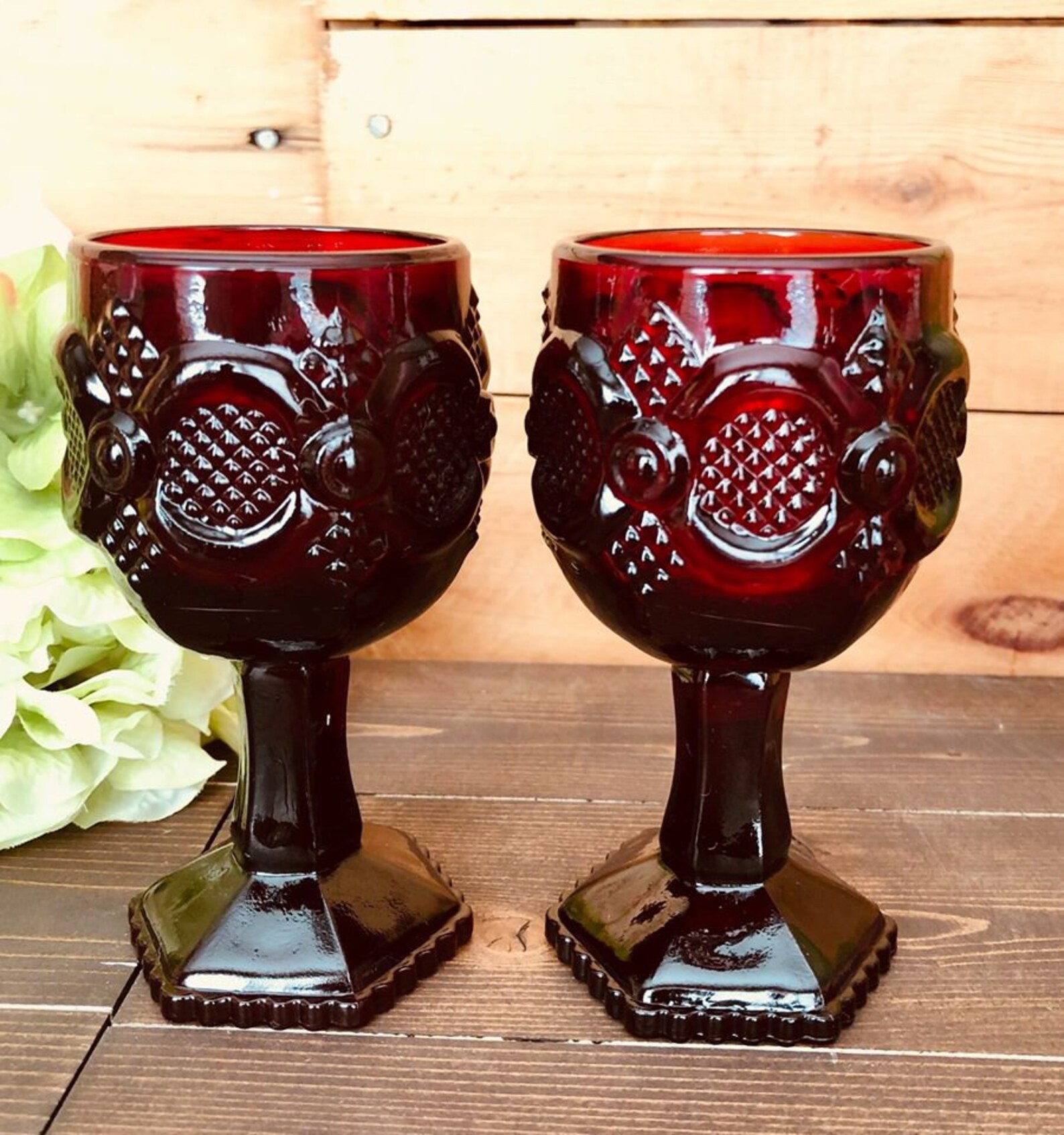 Avon Ruby Red Cape Cod Wine or Cordial Glasses/goblet - Set of 6 - Etsy