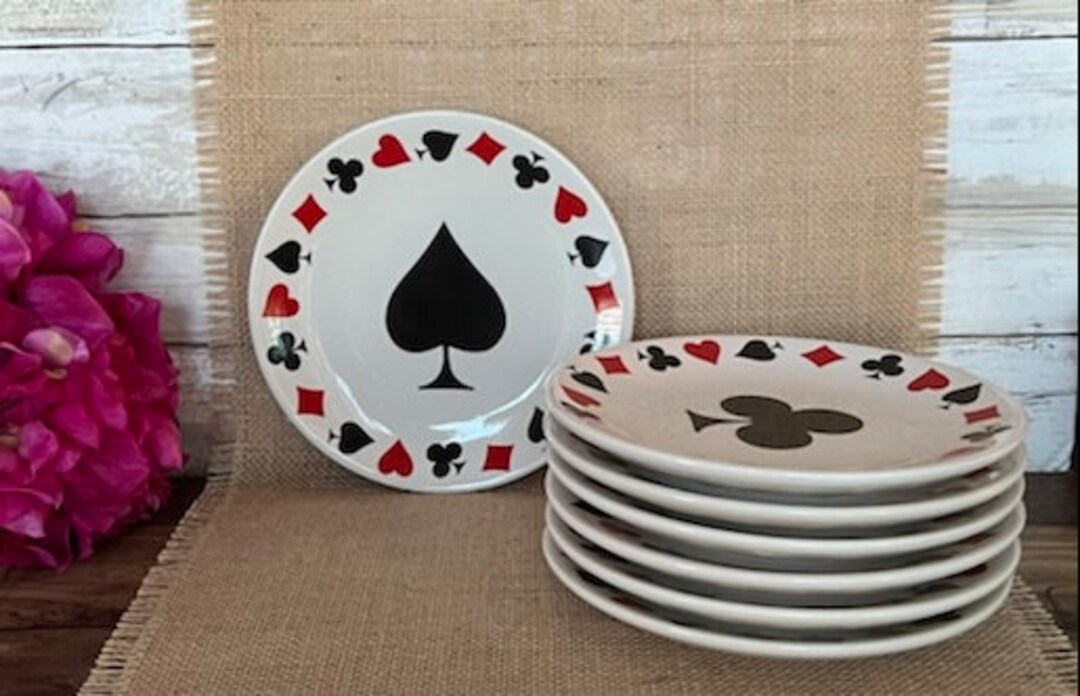 Luminarc Card Party Plates - 6” Diameter - Set of 7 - Etsy