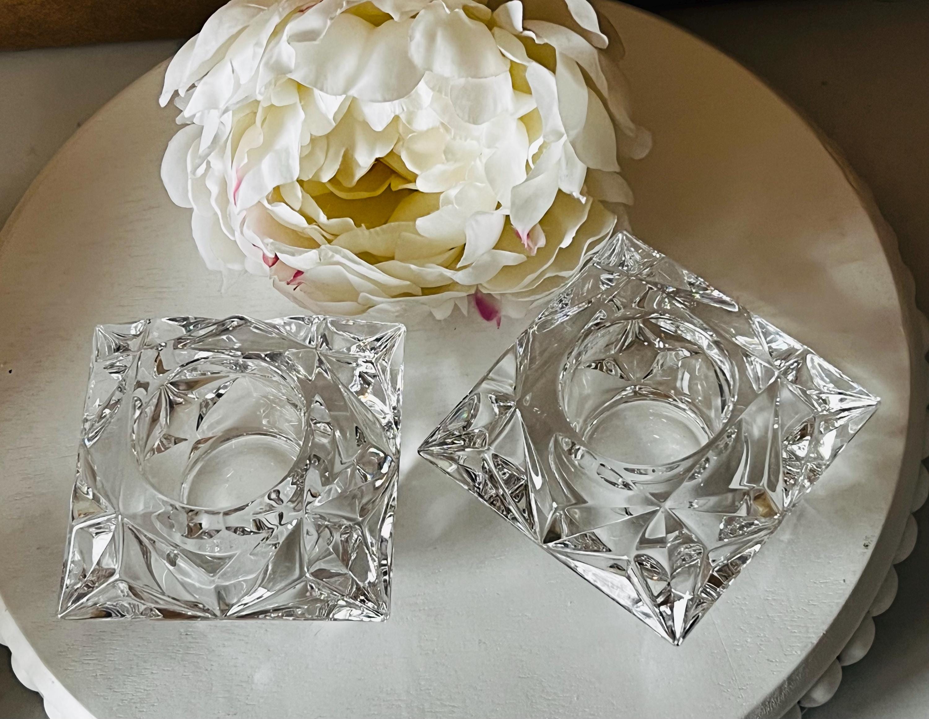 Partylite Quad Prism - 24% Lead Crystal - Votive Candle Holders - Set ...