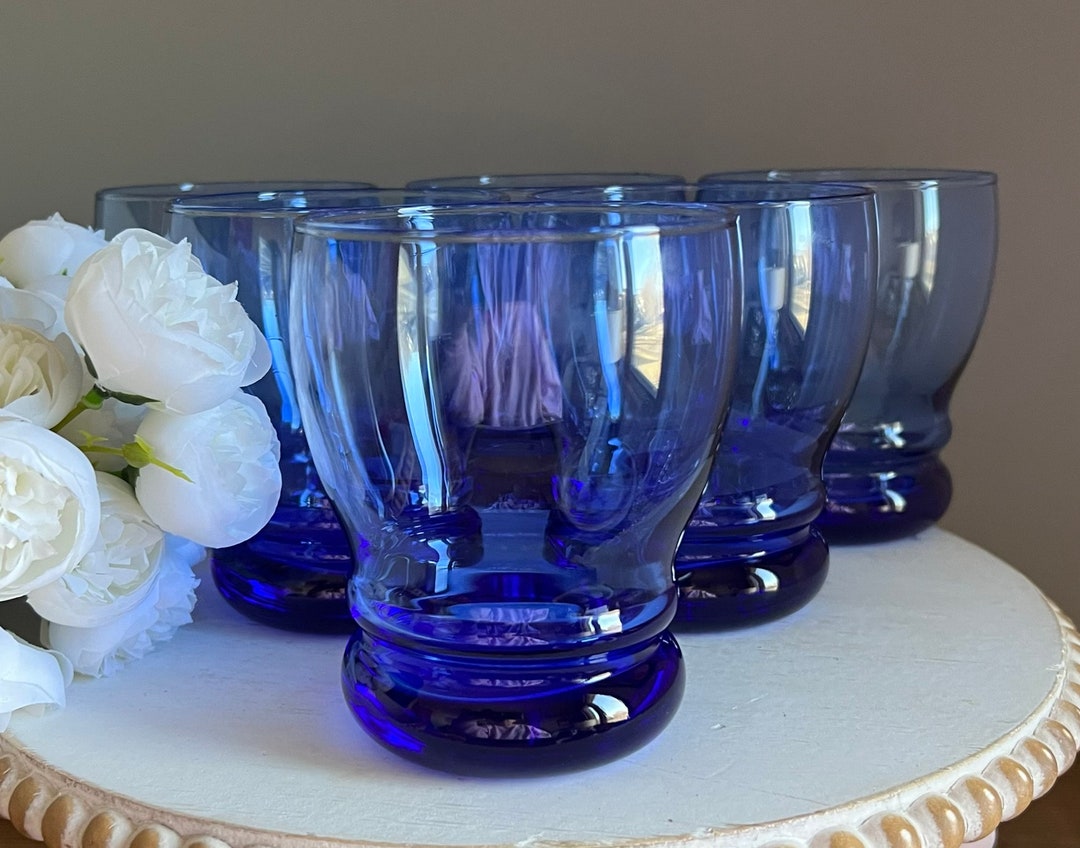 Libbey Bangles Cobalt Blue Old Fashioned Set of 6 4 1/4 14oz. - Etsy