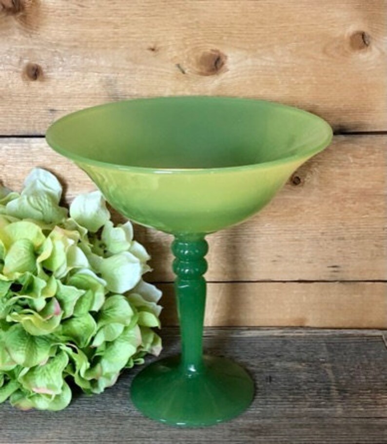 Green Jadeite Pedestal Open Compote Candy Dish Possible - Etsy