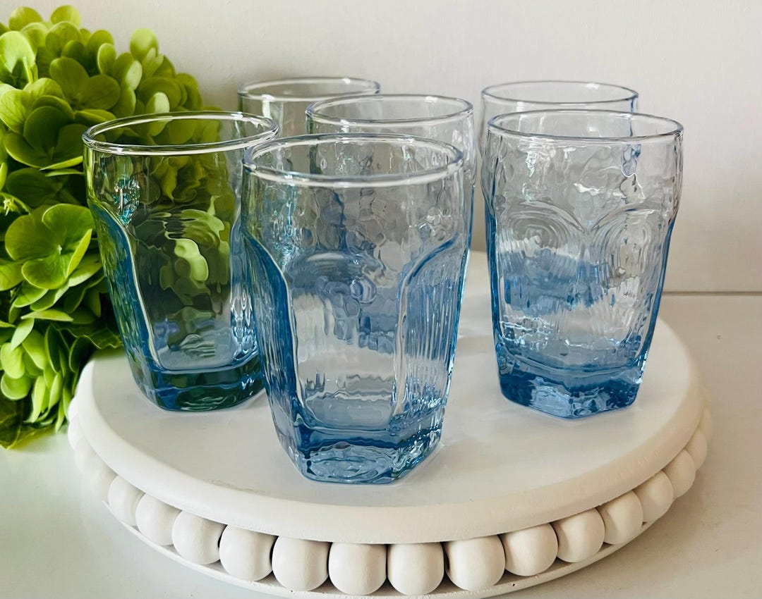 Libbey - Chivalry - Flat - Blue - Juice Glass - Set of 6 - 3 3/4" Tall ...