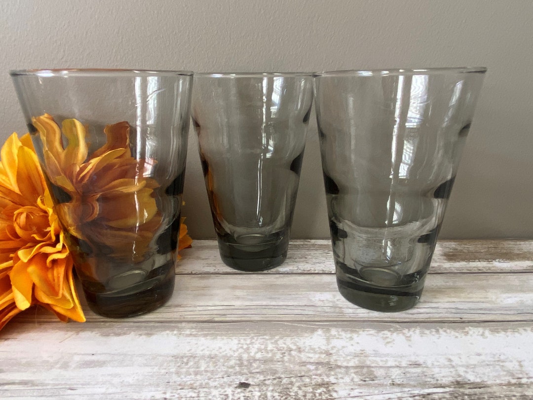 Vintage - Libbey - Gray - Ripple (wave) Tumblers - Set of 3 - 5 1/2 ...