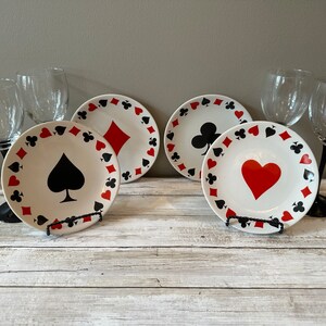 Card Party! - Luminarc - Playing Card Plates (4)/luminarc Black Stemmed ...