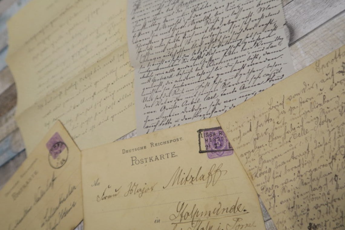 Printable pdf 10 alte Briefe/Briefumschläge/Postkarten | Etsy