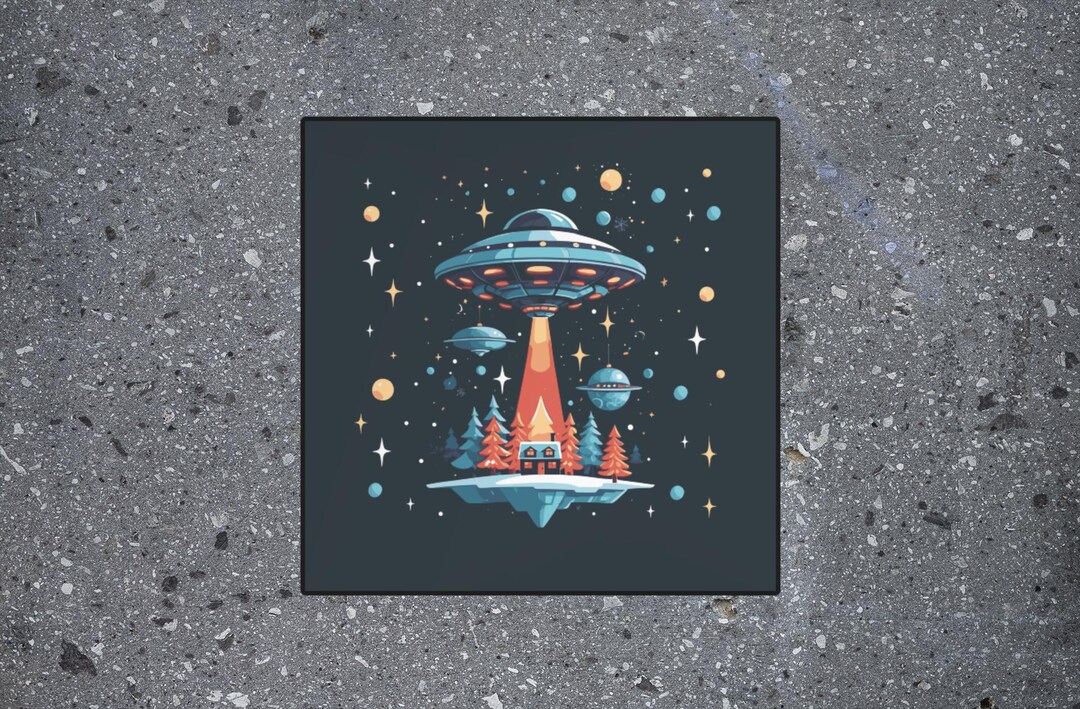 Alien Sticker Alien Abduction Laminated Alien Abduction Sticker 4x4 ...