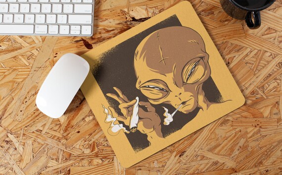 Alien Mouse Pad Mouse Pad Alien Smoking Mouse Pad Aliens | Etsy